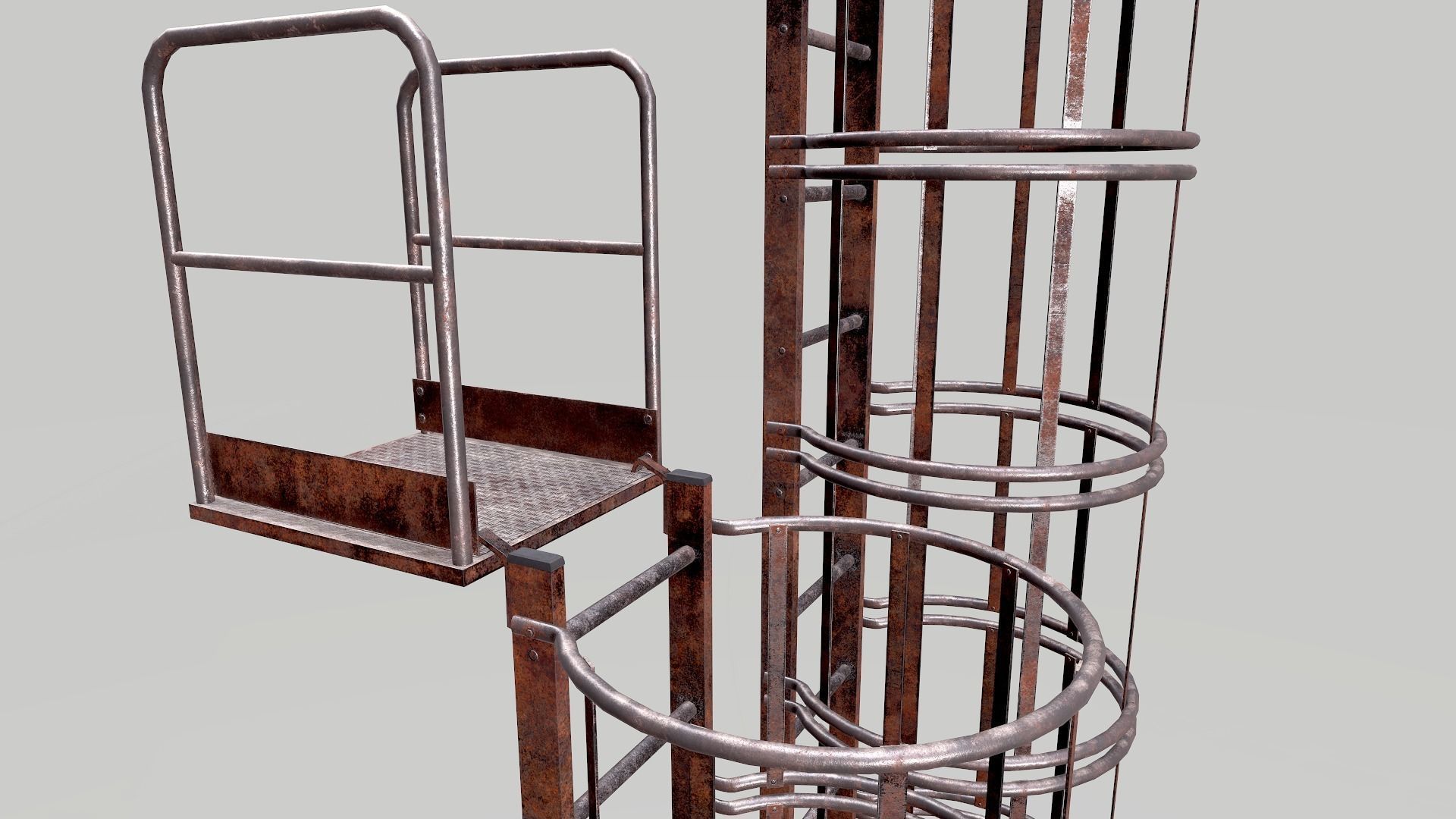 3D model Metal Rusted Modular Ladder System VR / AR / low-poly | CGTrader