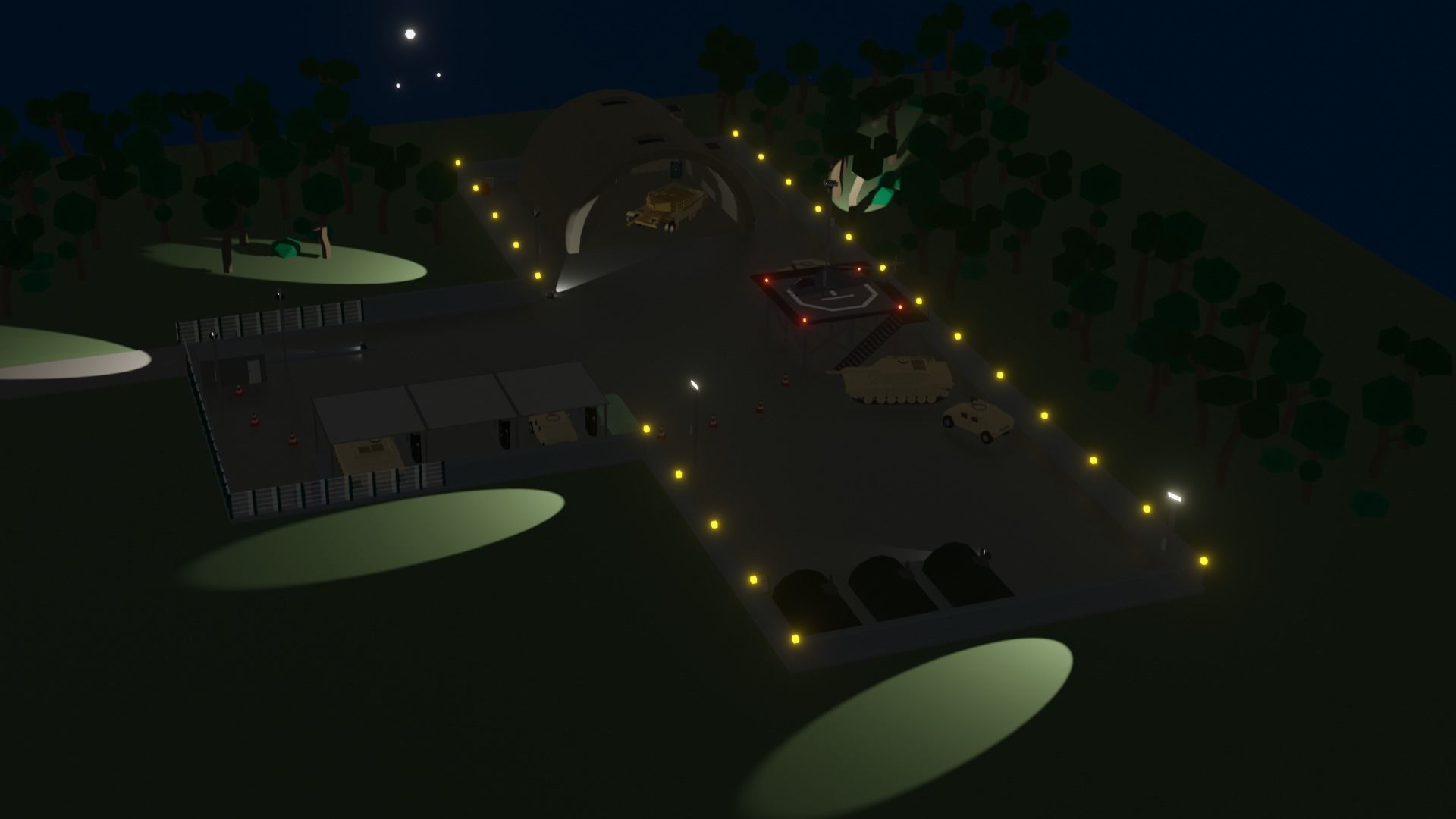 3D model Military Base Low Poly VR / AR / low-poly | CGTrader