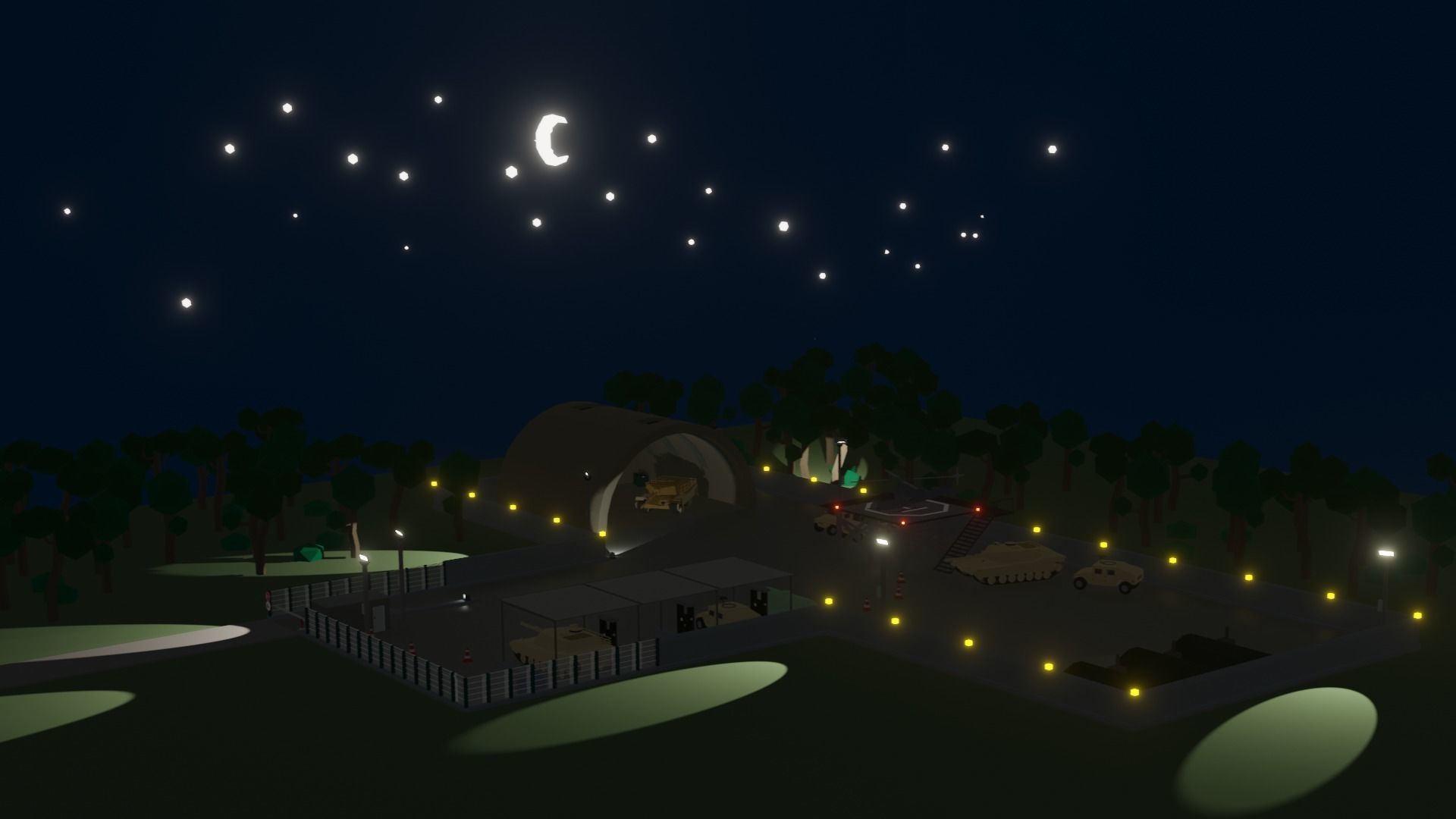 3D model Military Base Low Poly VR / AR / low-poly | CGTrader