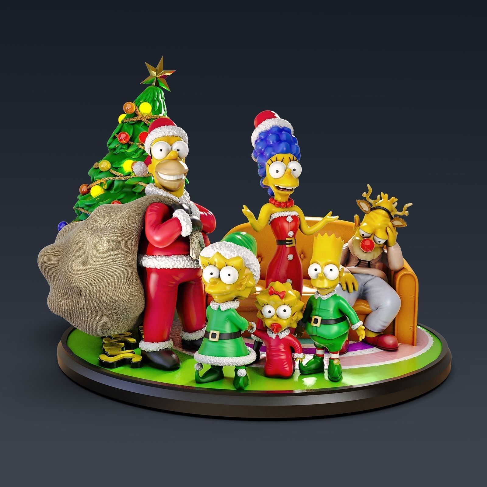 Merry Christmas 3D model 3D printable | CGTrader