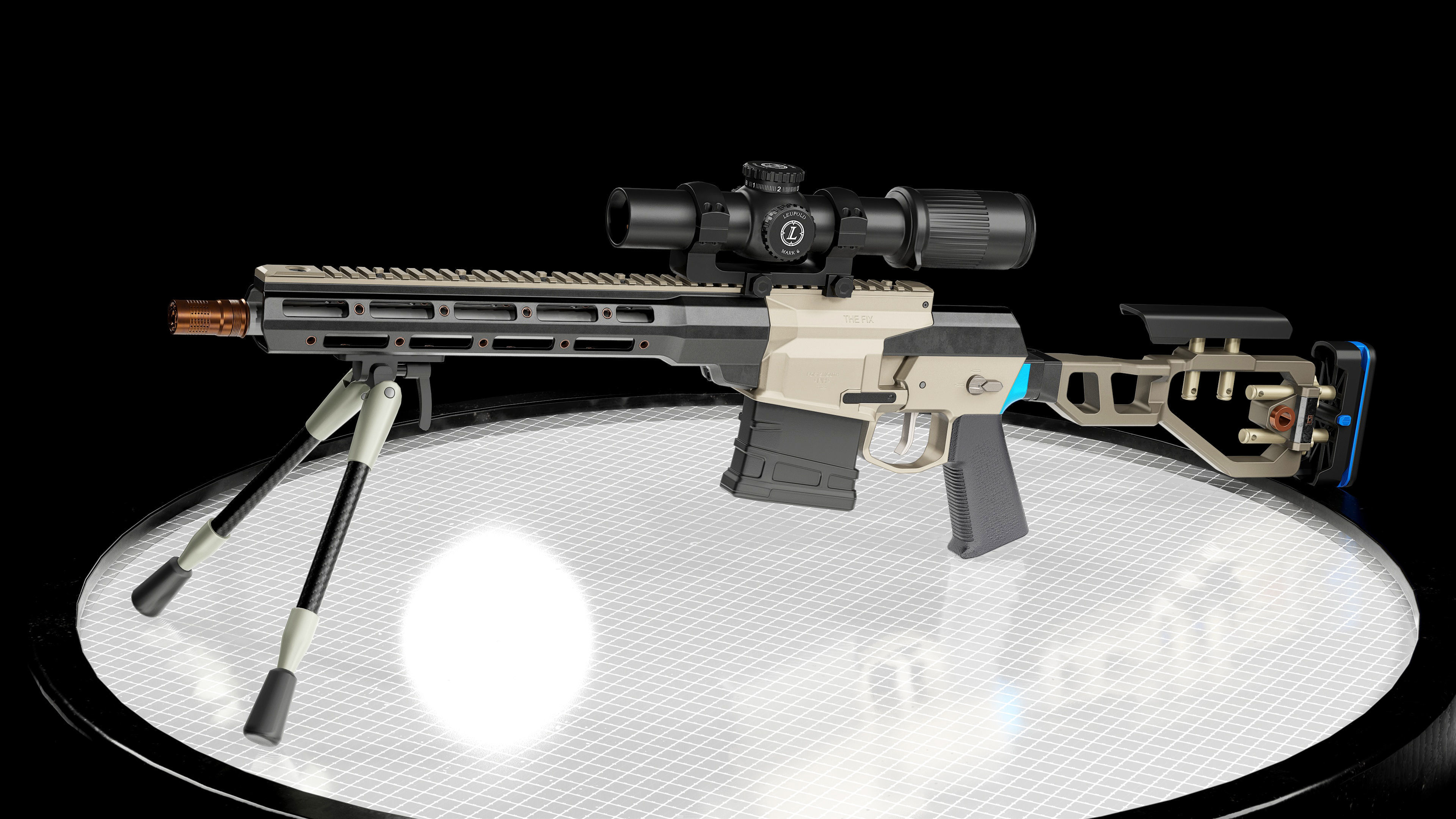 3D model Fix by Q Sniper Rifle Low poly hyper realistic model VR / AR ...