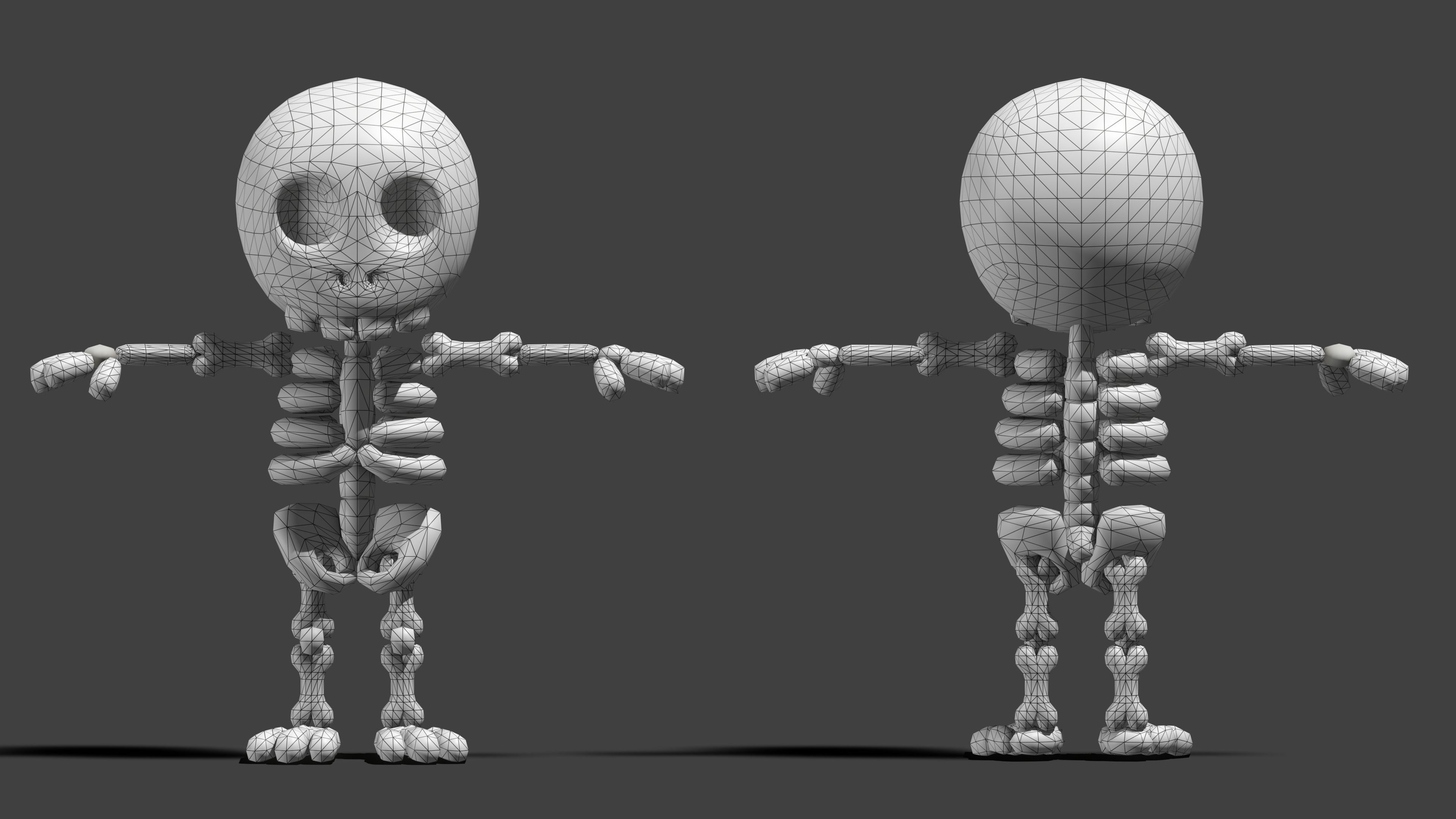 3D model Cartoon Skeleton - Game Ready VR / AR / low-poly | CGTrader
