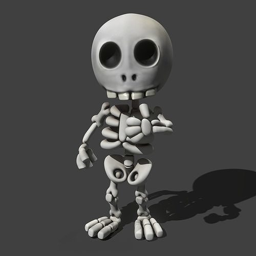 3D model Cartoon Skeleton - Game Ready VR / AR / low-poly | CGTrader