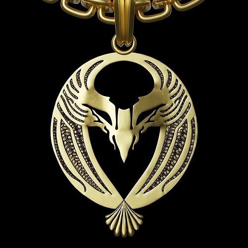 Eagle Stylized Pendant Amulet Necklace 3D model 3D printable | CGTrader