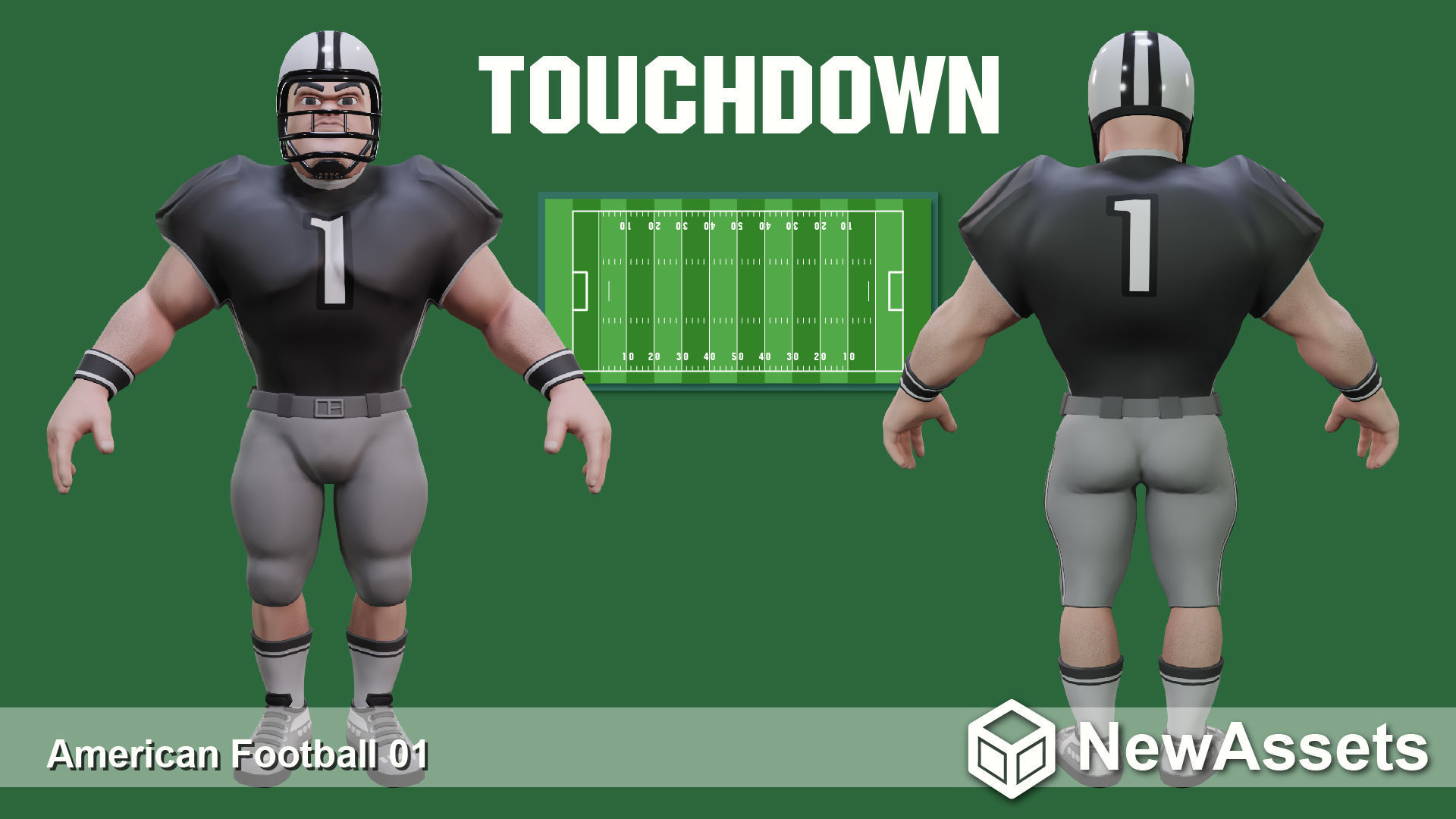 3D model American Football Touchdown Character 01 VR / AR / low-poly ...
