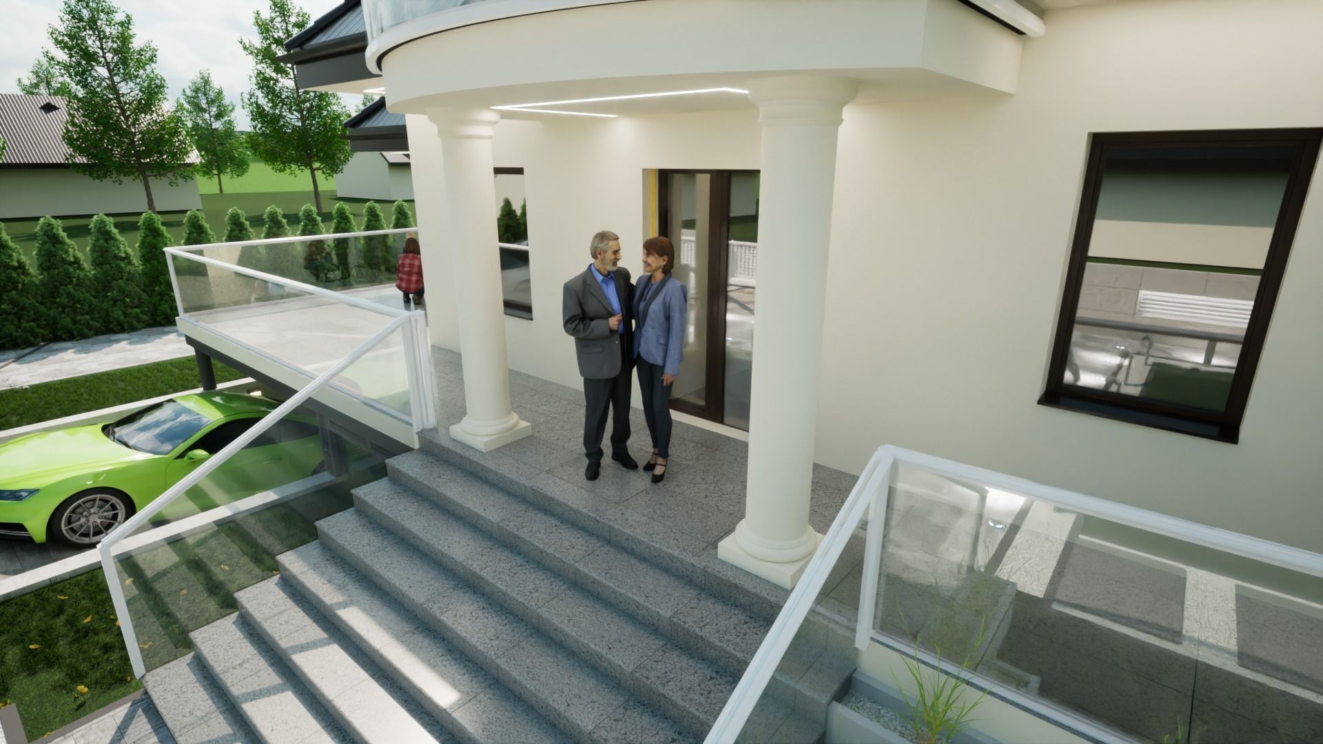 classic modern house with fence archicad and twinmotion file 3D model ...