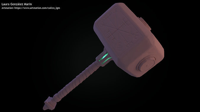 Mjolnir Hammer Weapon model 01 3D model | CGTrader