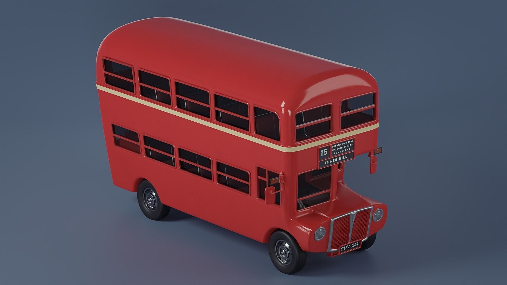 Stylized Double Decker Bus 3D model | CGTrader