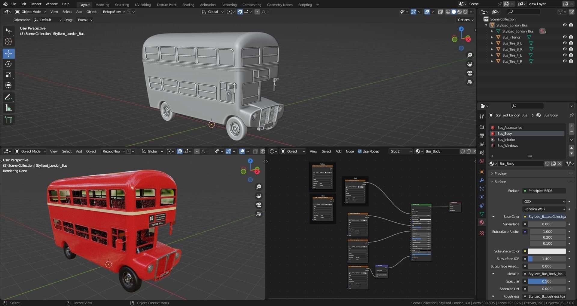 Stylized Double Decker Bus 3D model | CGTrader