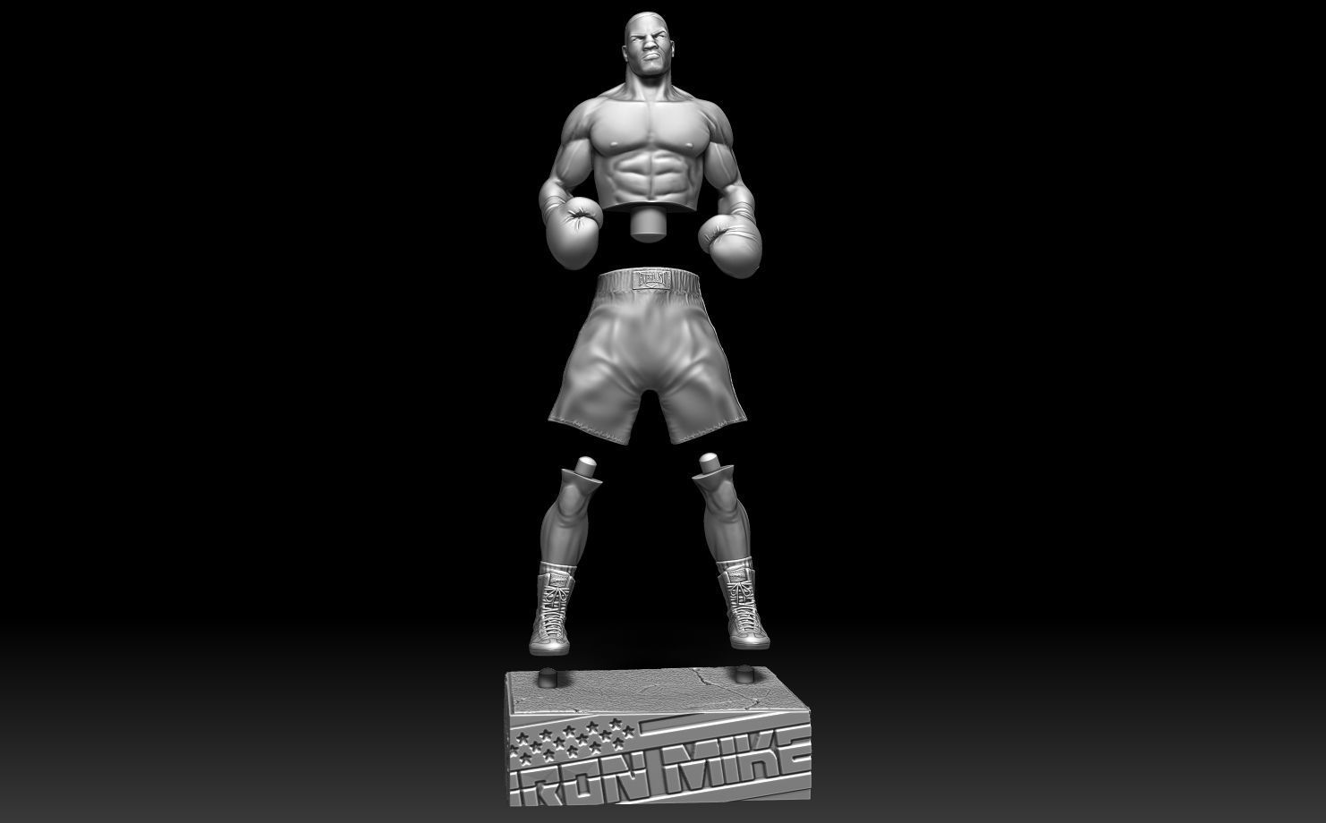 Mike Tyson Statue 3D model 3D printable | CGTrader