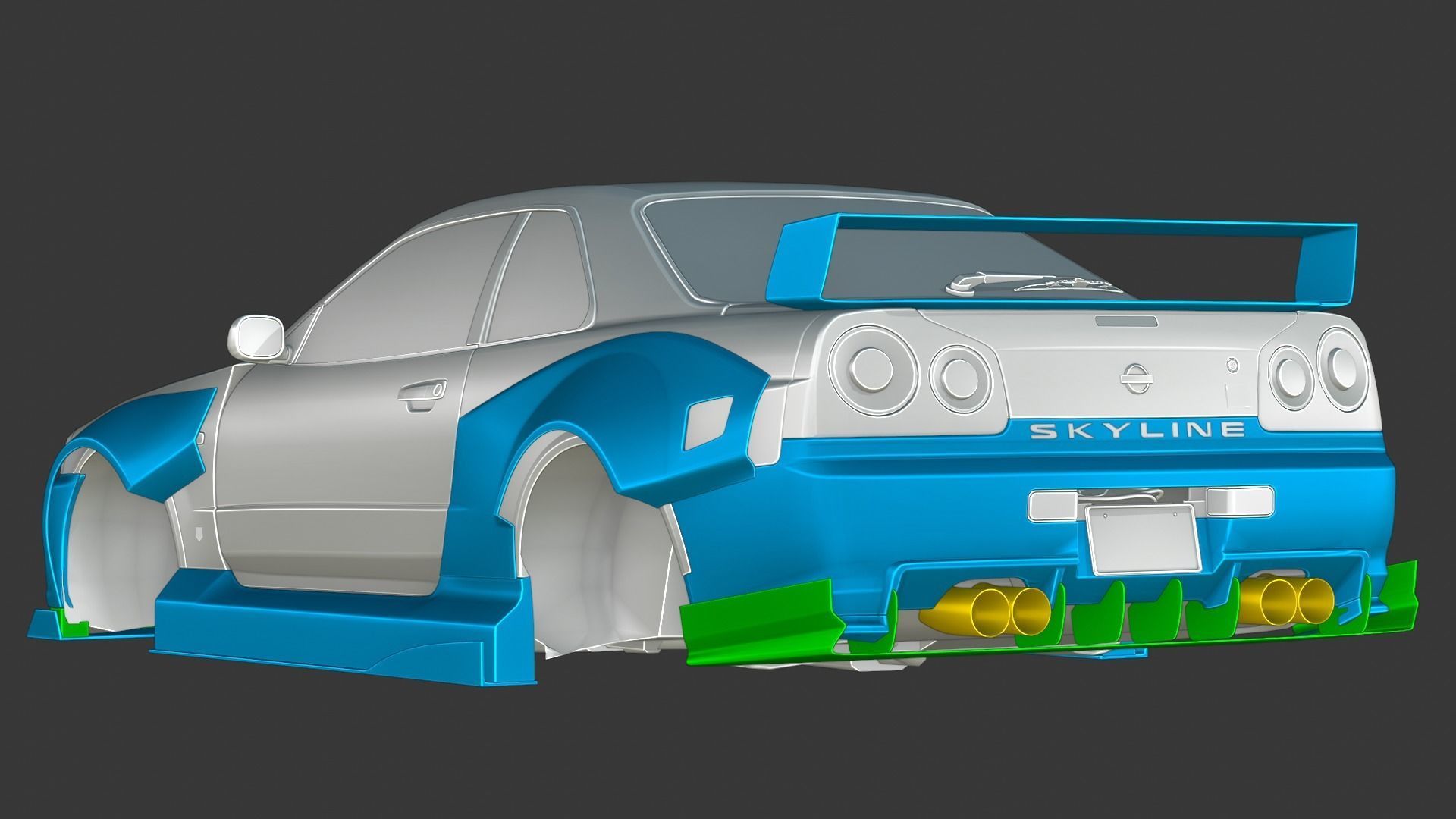 3D model NISSAN R34 BRADBUILDS VR / AR / low-poly | CGTrader