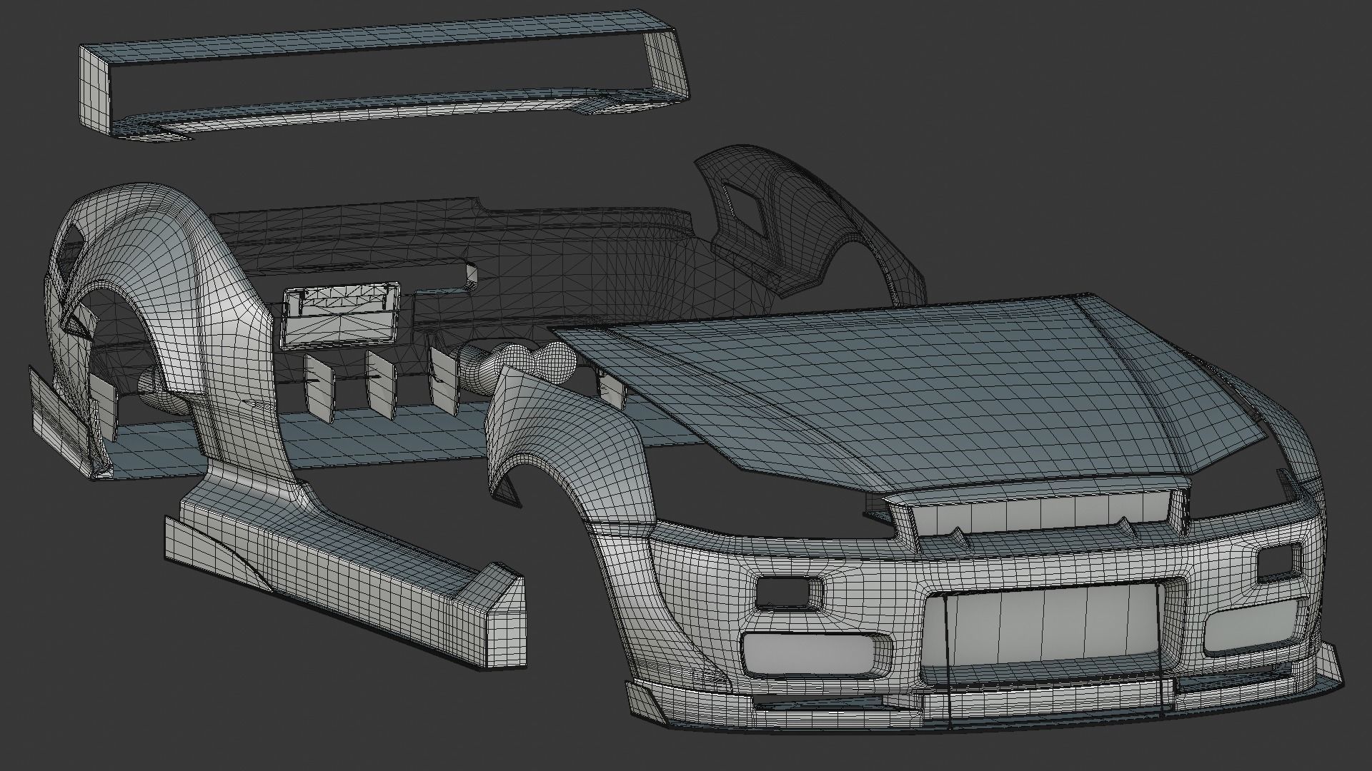 3D model NISSAN R34 BRADBUILDS VR / AR / low-poly | CGTrader