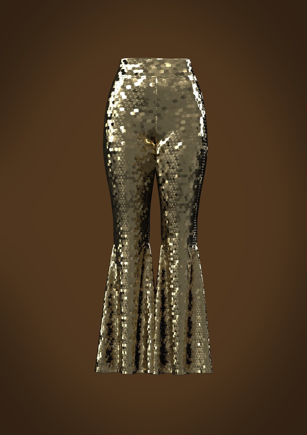 Sequin flares women Clo3D Marvelous 3D model | CGTrader