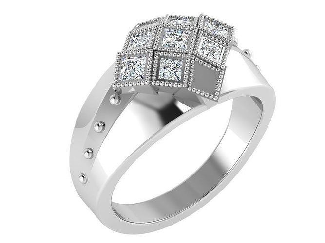 Triangle diamond ring 3012 3D print model 3D model 3D printable | CGTrader