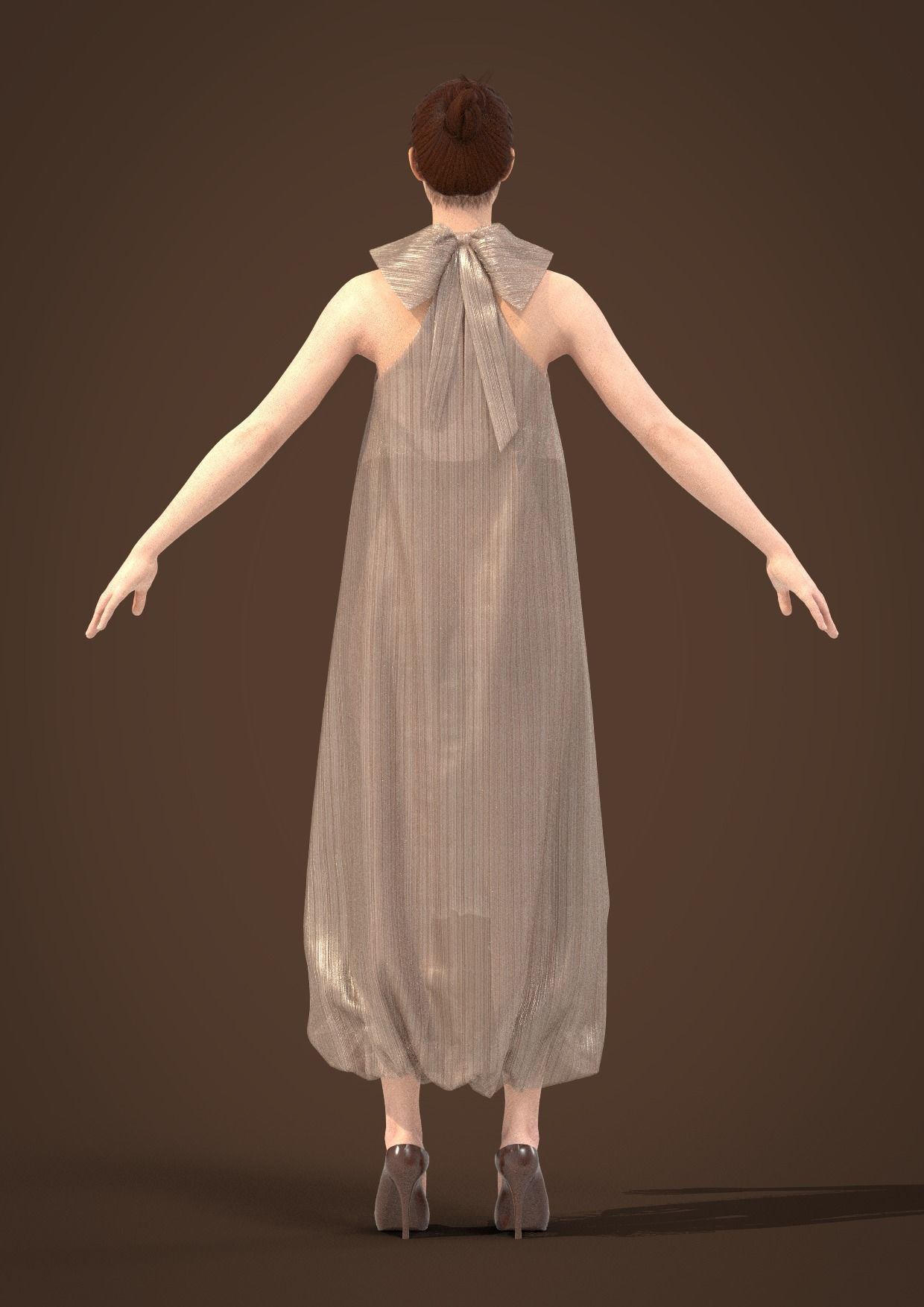 Halter neck dress Clo3D Dress 3D model | CGTrader