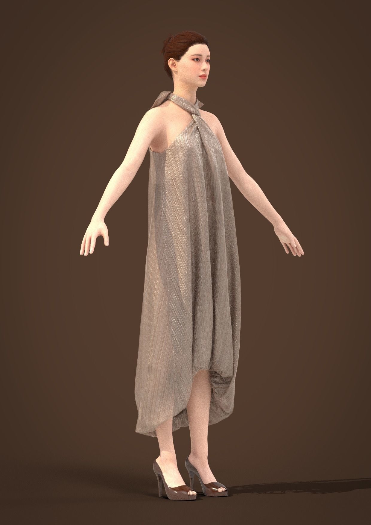 Halter neck dress Clo3D Dress 3D model | CGTrader