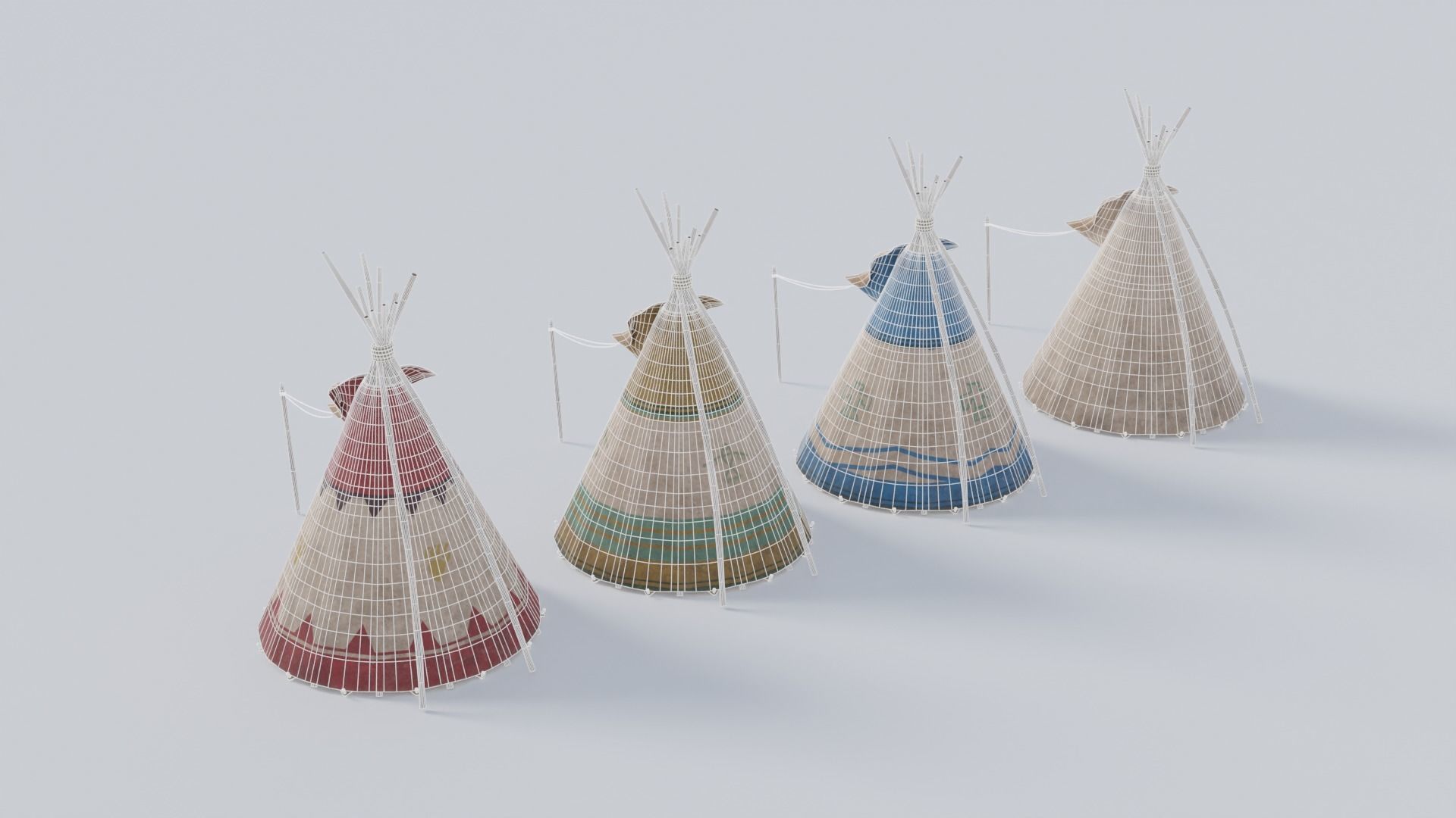 3D model Teepee with 4K and 2K Textures VR / AR / low-poly | CGTrader