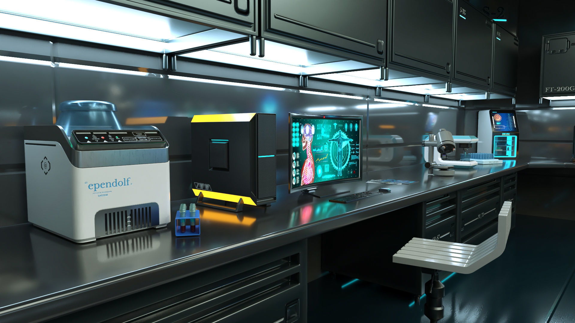 Sci Fi Interior laboratory 3D model | CGTrader