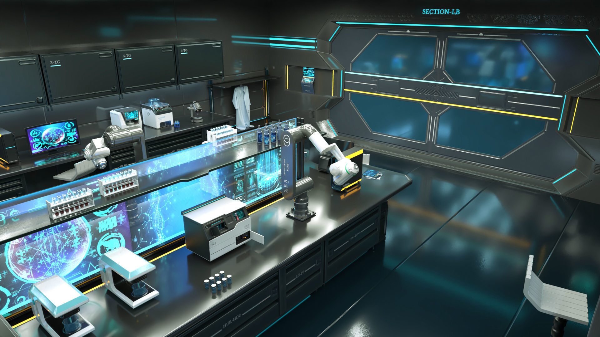Sci Fi Interior laboratory 3D model | CGTrader