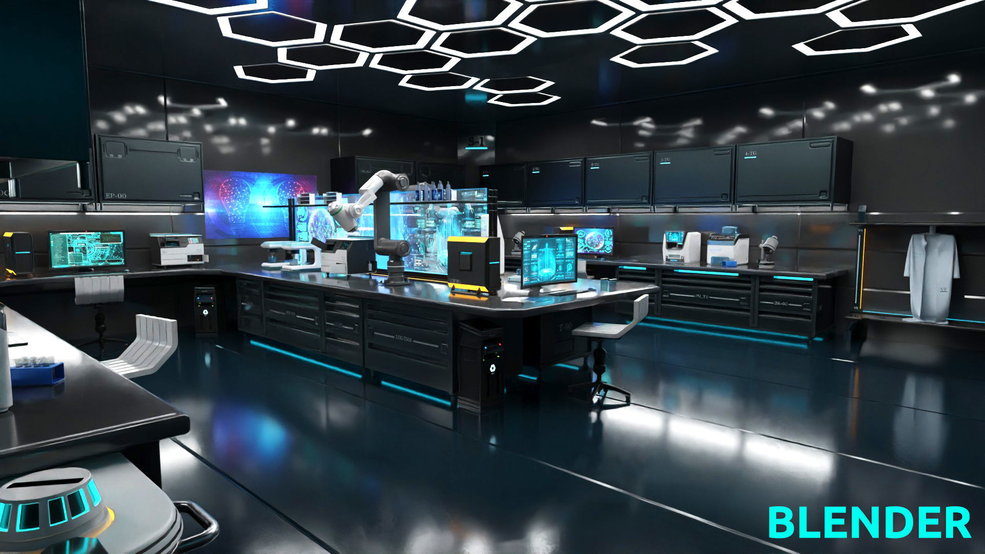 Sci Fi Interior laboratory 3D model | CGTrader