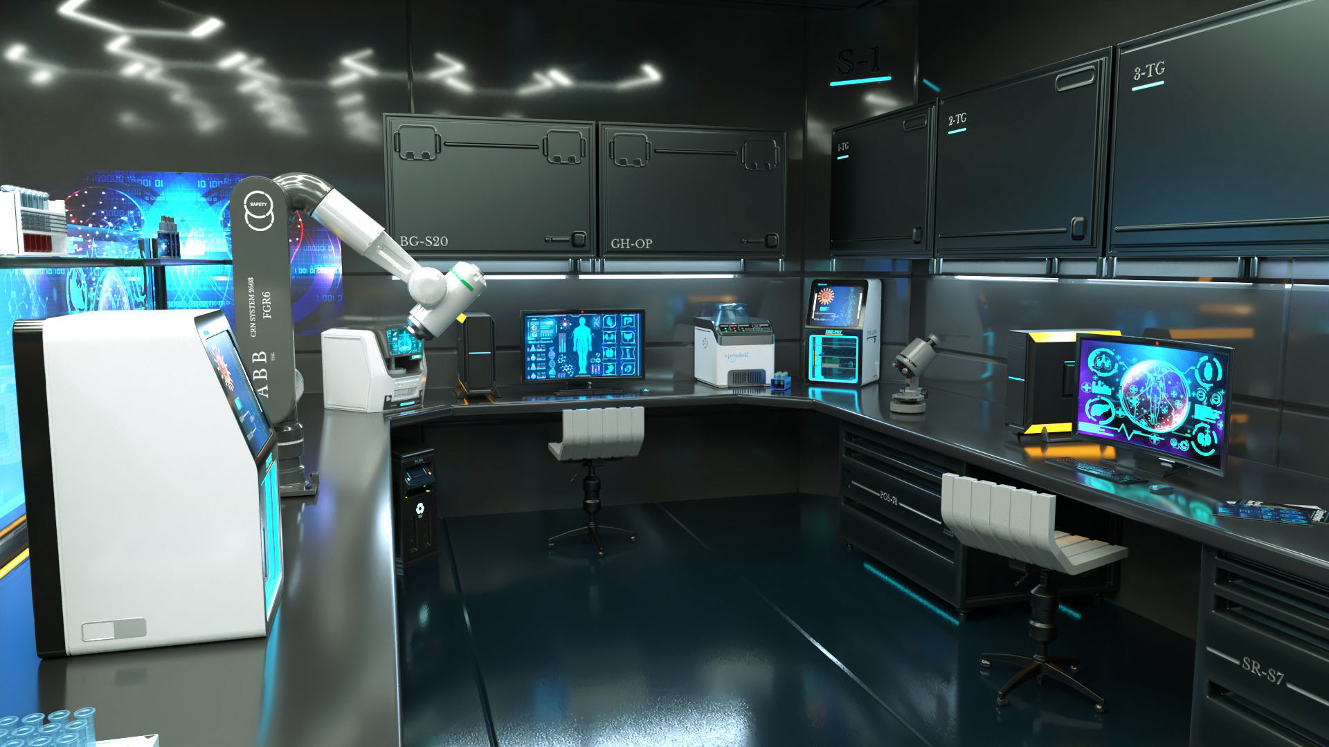 Sci Fi Interior laboratory 3D model | CGTrader