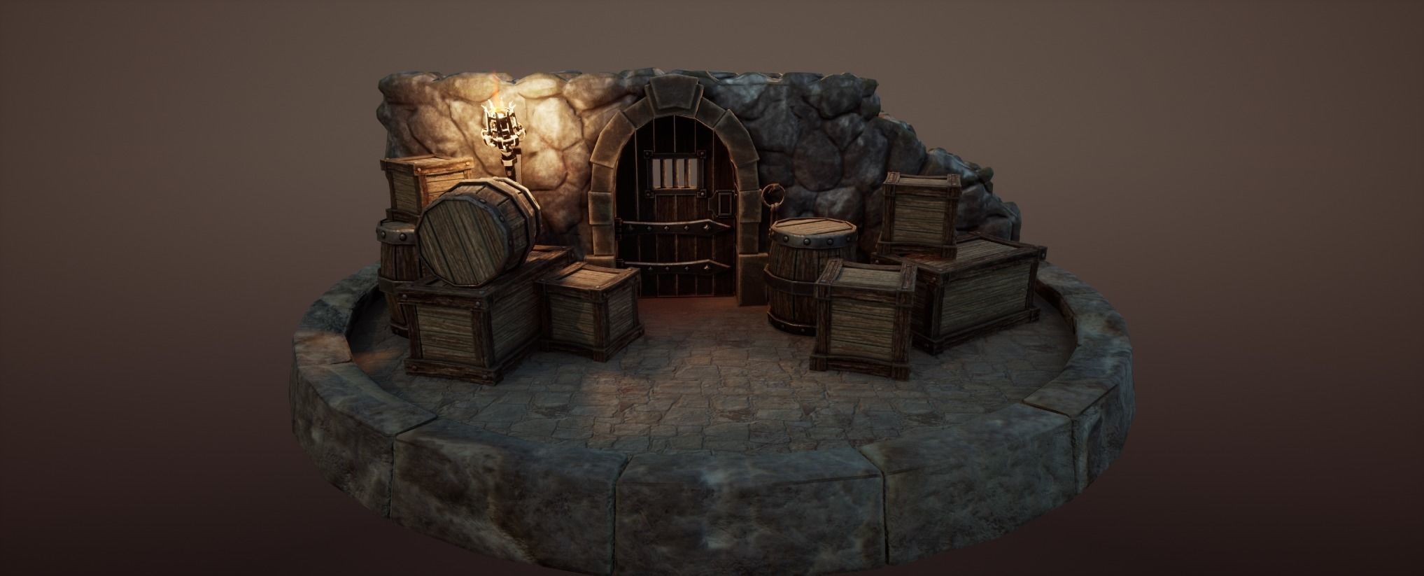 3D model Stylized Skyrim Style Dungeon Scene Blender Unreal Engine 5 VR ...
