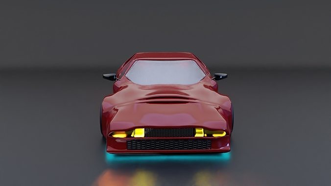 Sportscar retro vintage 80s 3D model rigged | CGTrader