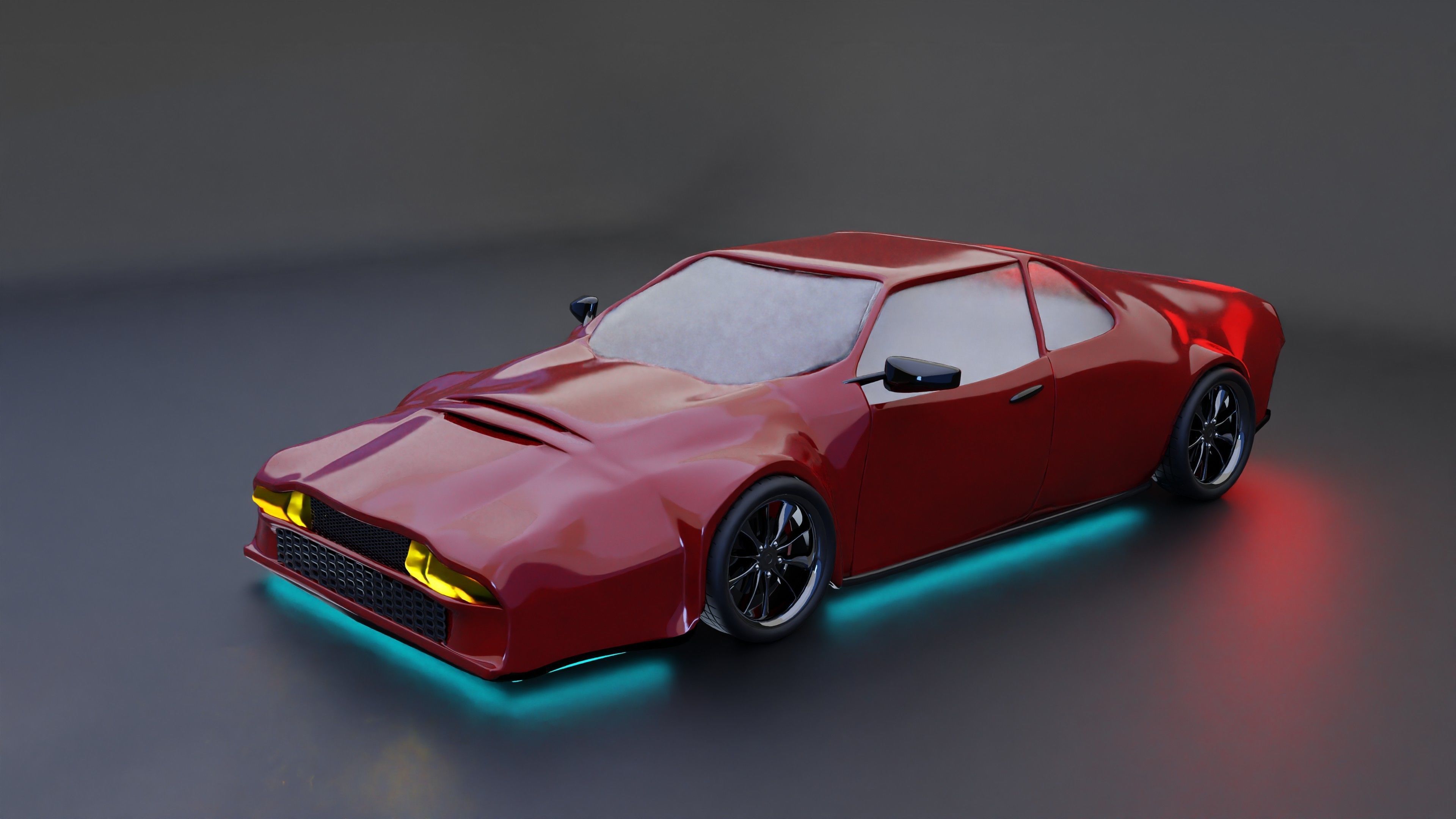 Sportscar retro vintage 80s 3D model rigged | CGTrader