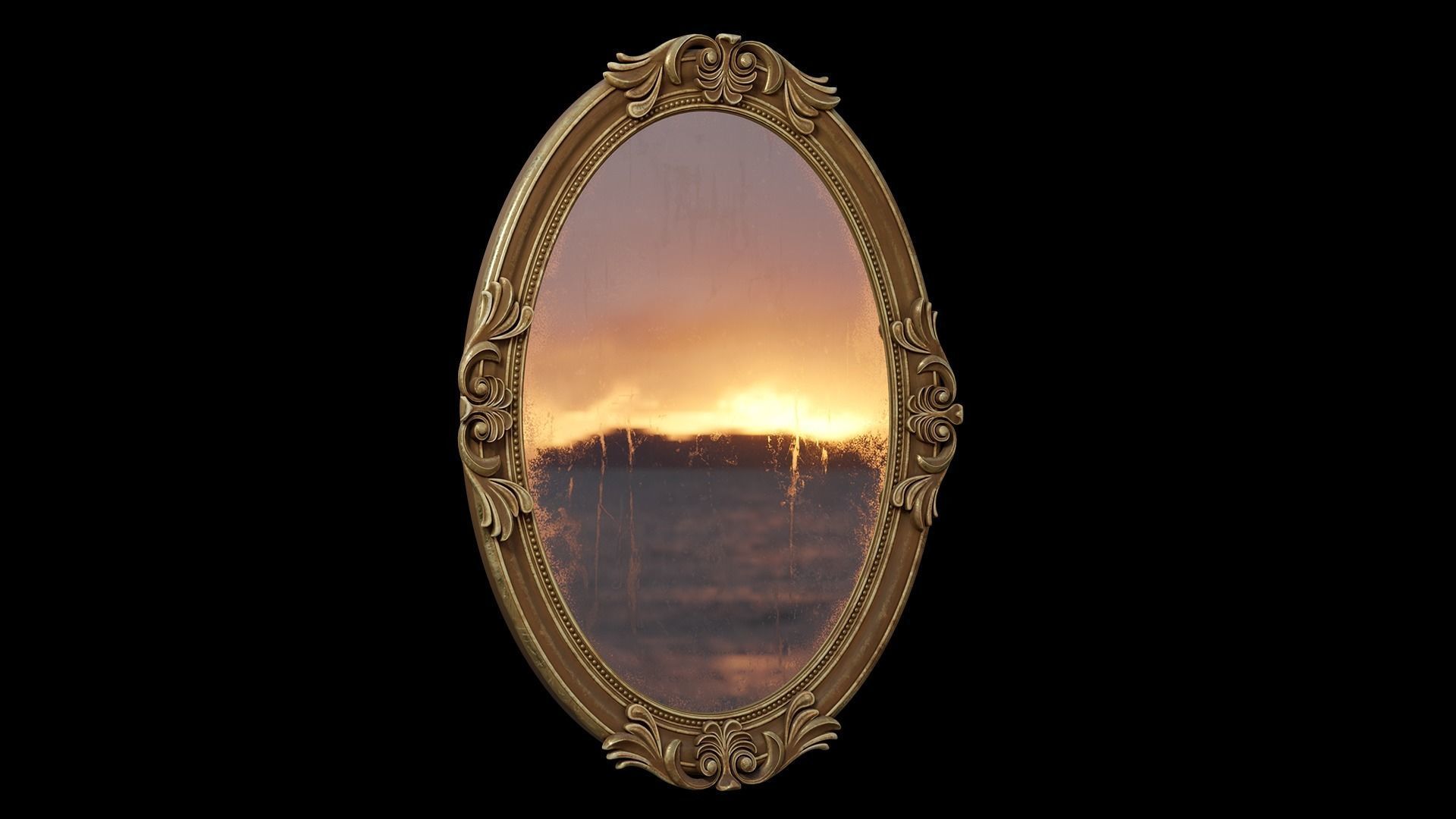 3D model Antique Mirror - Picture Frame VR / AR / low-poly | CGTrader