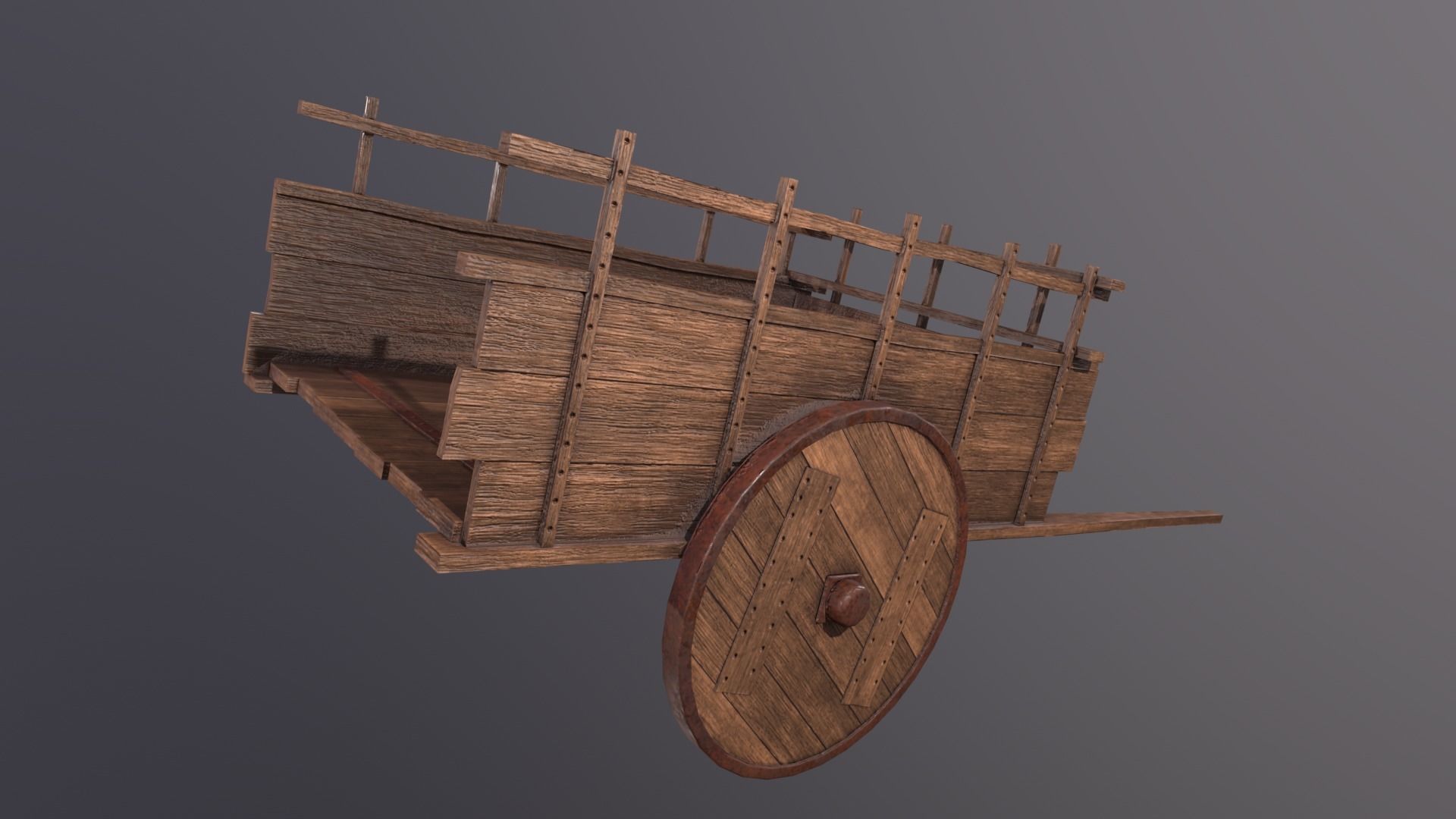 3D model Old Wooden Cart 3D Model VR / AR / low-poly | CGTrader