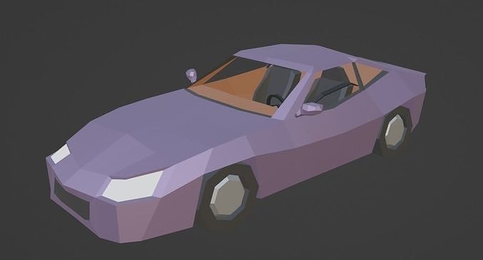 3D model Low-poly Car with interior VR / AR / low-poly | CGTrader