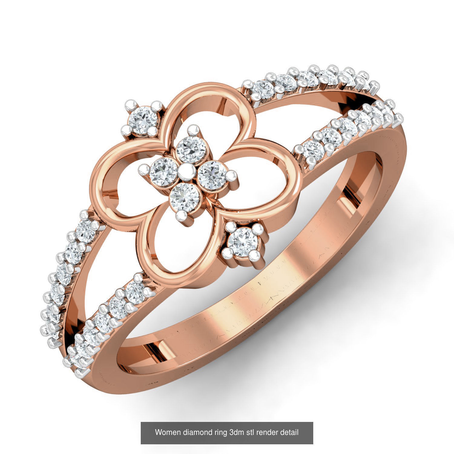 129 Women diamond ring 3dm stl render 3D Model Collection | CGTrader