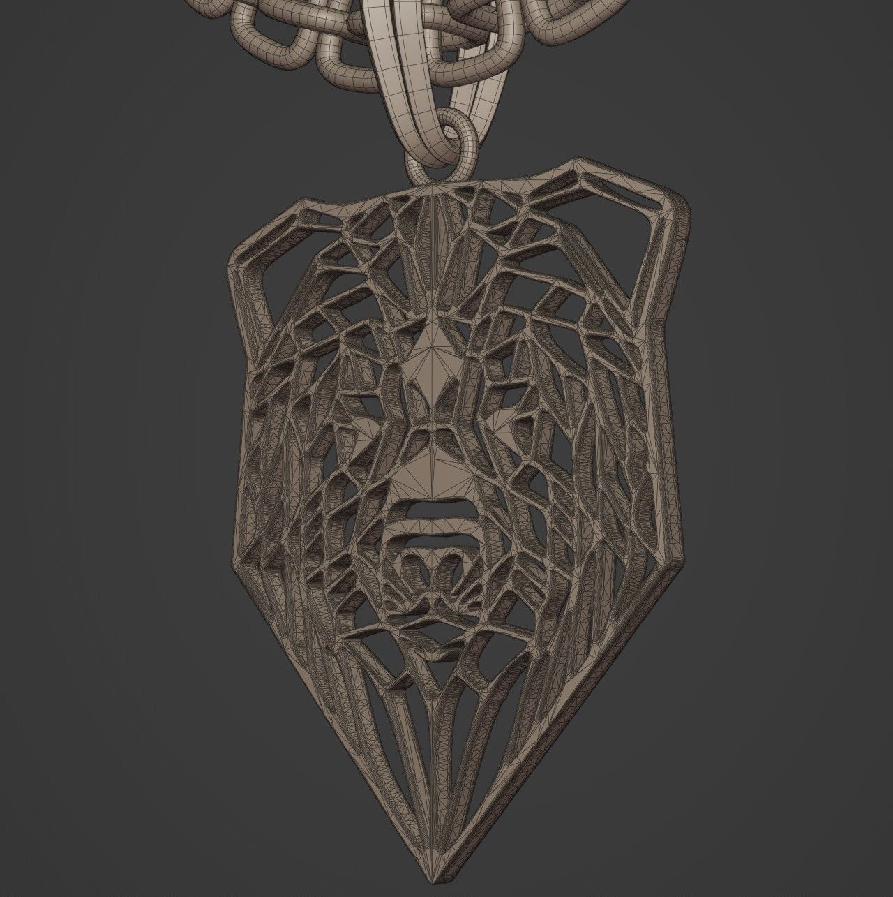 Bear Stylized Wireframe Pendant Amulet Necklace 3D model 3D printable ...