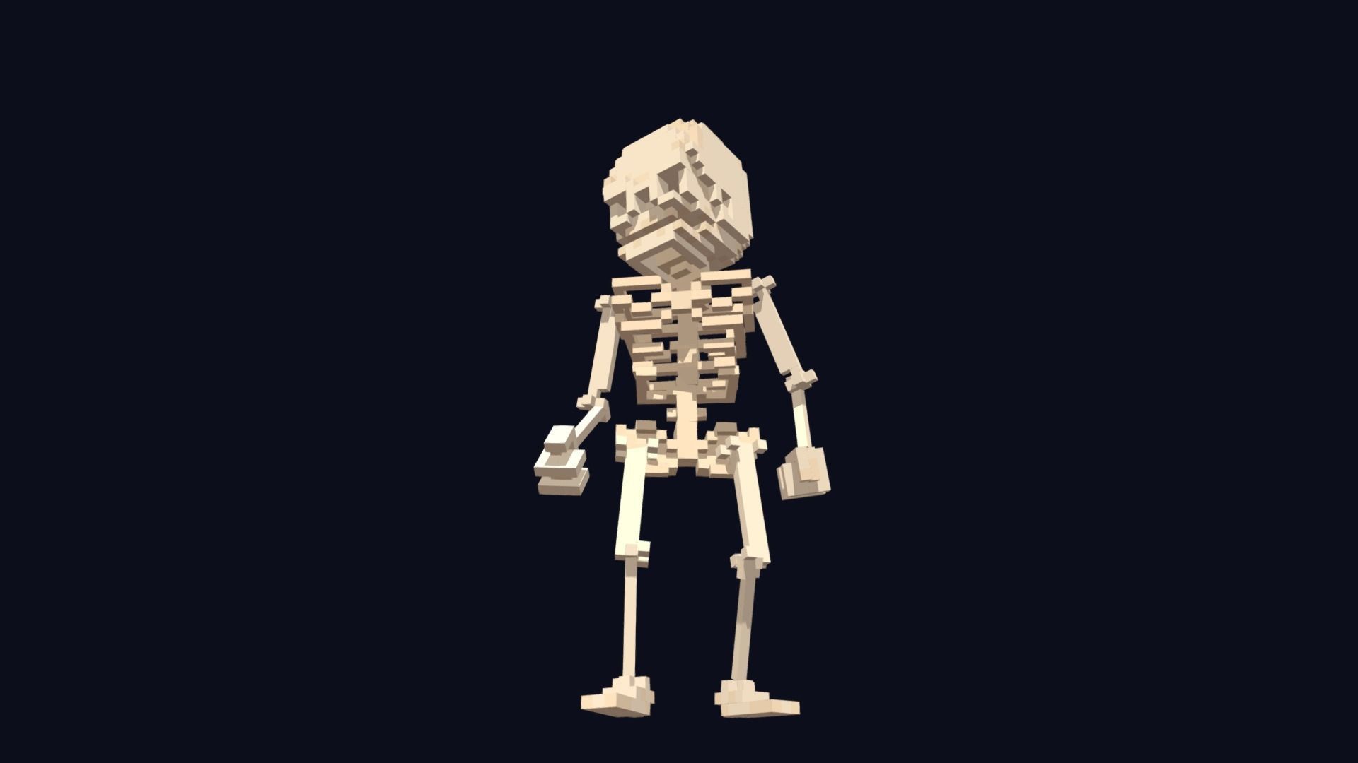 3D model Sceleton Character - 3D Voxel Model VR / AR / low-poly | CGTrader