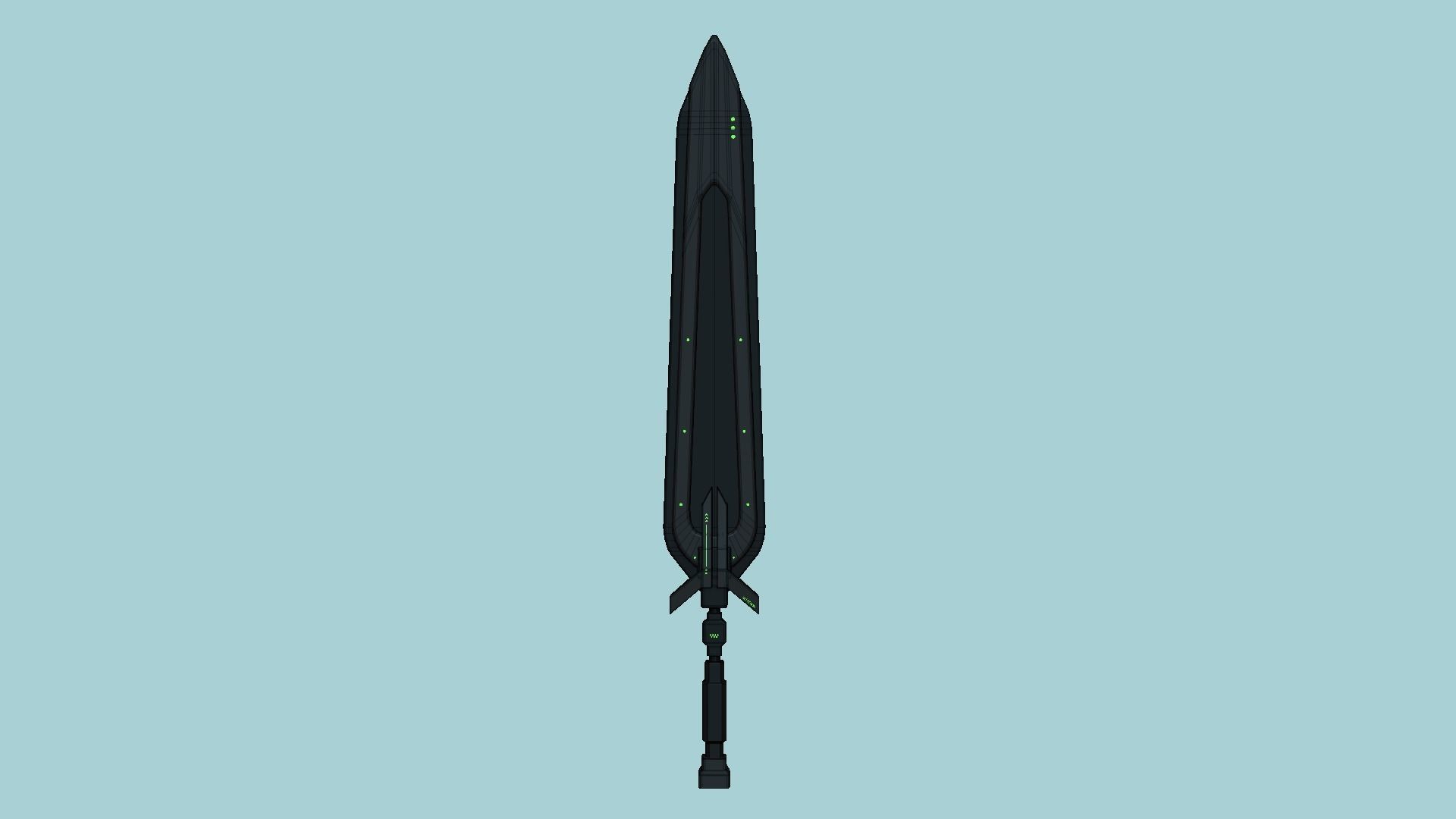 3D model SciFi Sword B03 Black Green - Sci Fi Weapon Design VR / AR ...