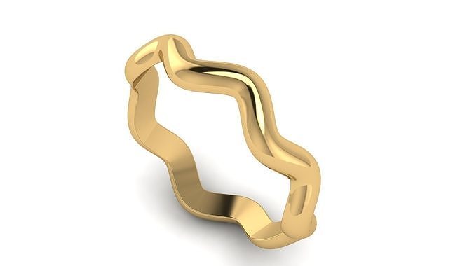 Wavy Ring 3D model 3D printable | CGTrader
