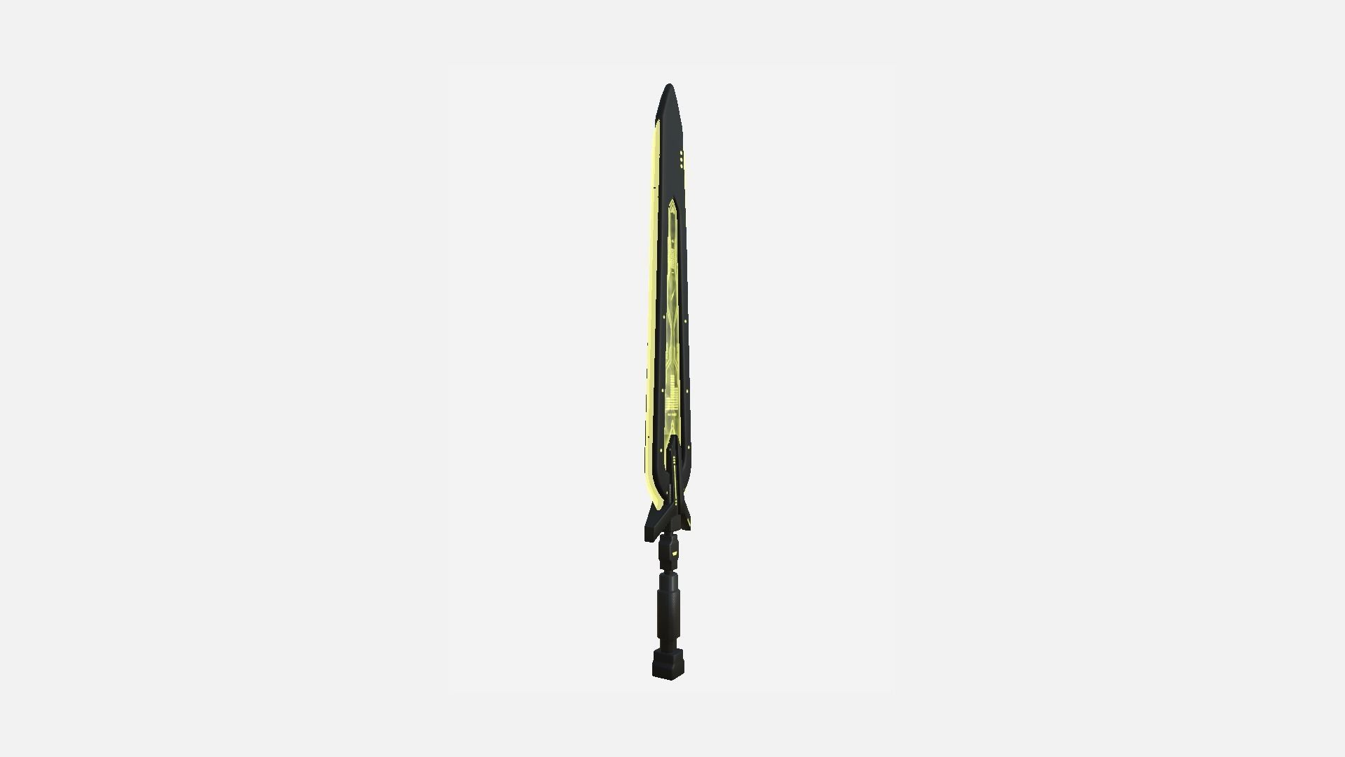 3D model SciFi Sword B05 Black Yellow - Sci Fi Weapon Design VR / AR ...