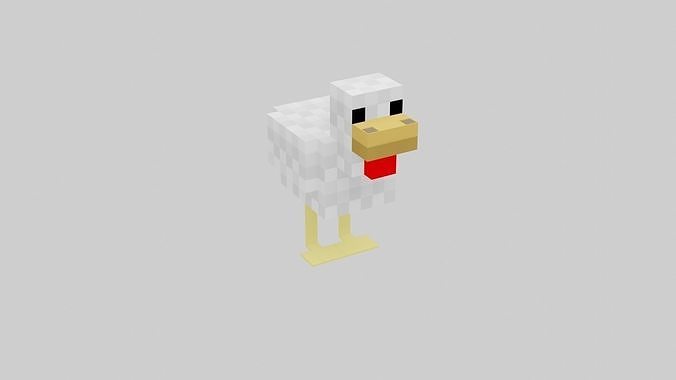 3D model Minecraft chicken VR / AR / low-poly | CGTrader