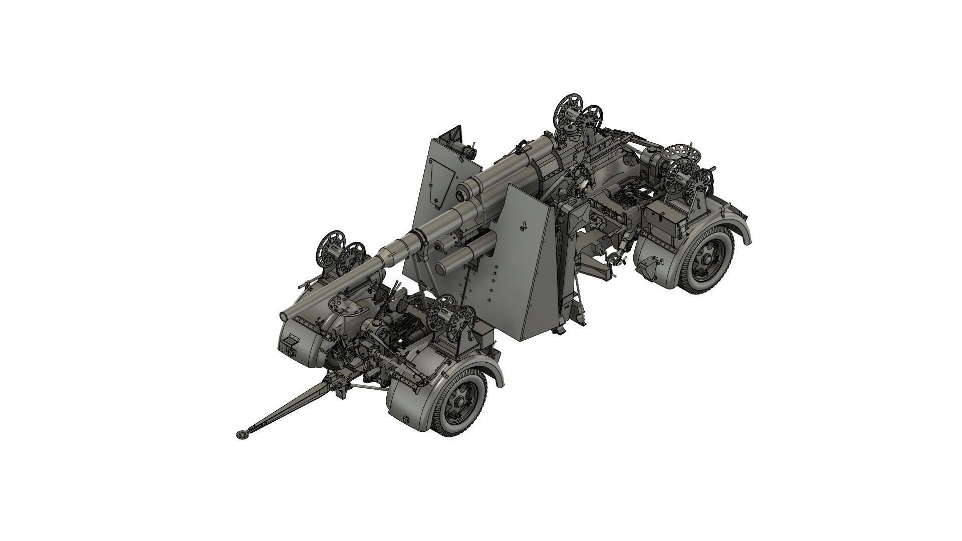 Flak 36 German anti-aircraft gun 3D print model BASIC MODEL 3D model 3D ...