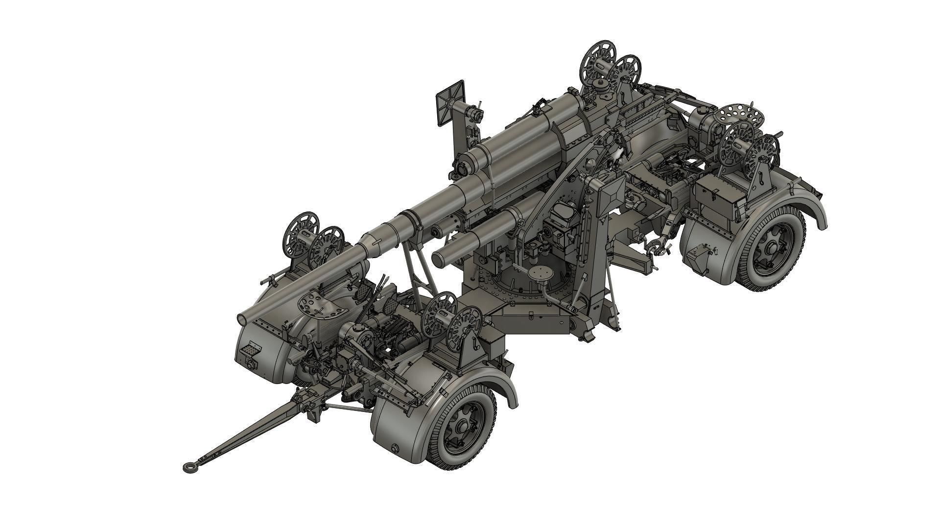 Flak 36 German anti-aircraft gun 3D print model BASIC MODEL 3D model 3D ...