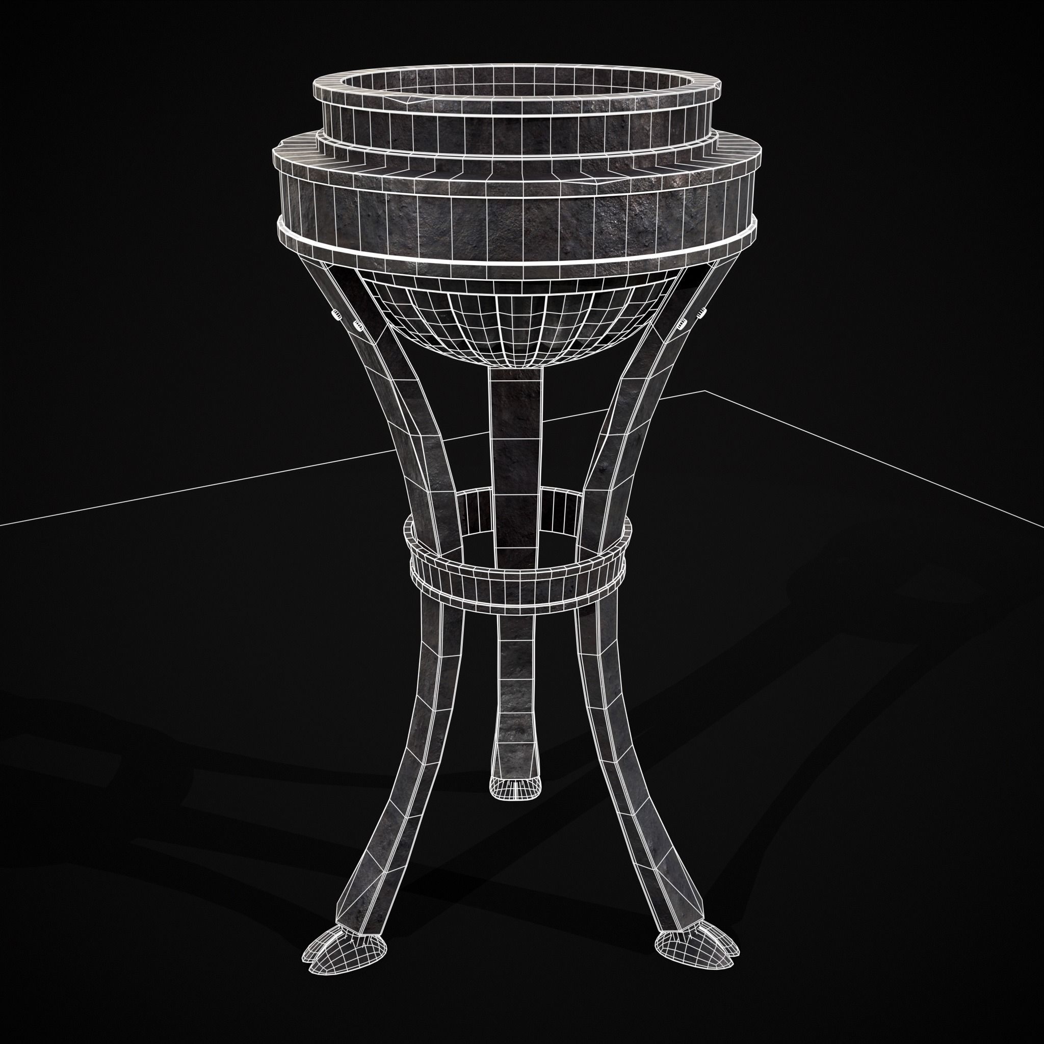 3D model Medieval Rustic Iron Brazier VR / AR / low-poly | CGTrader