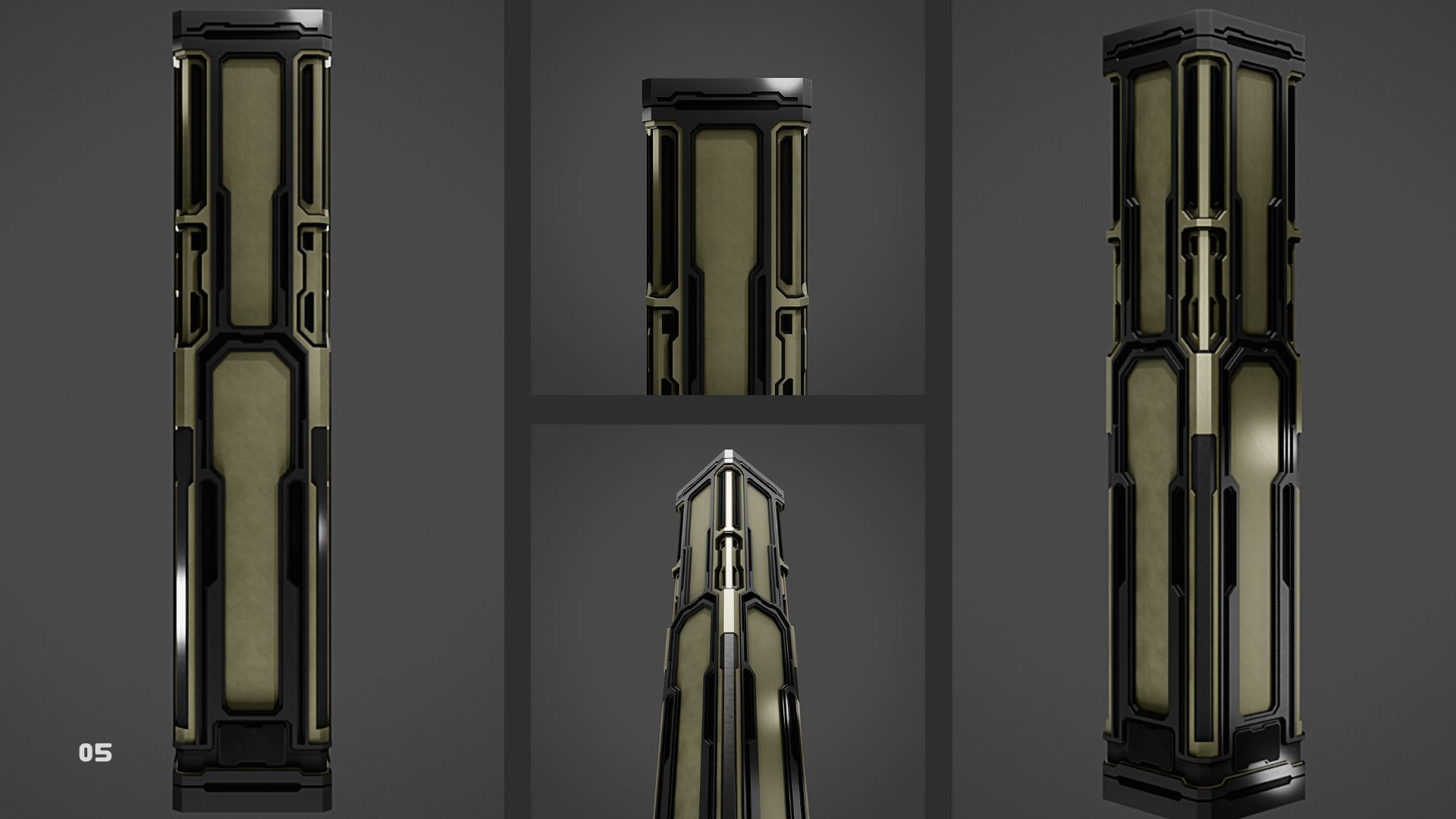 Scifi Pillar - C 3D model | CGTrader