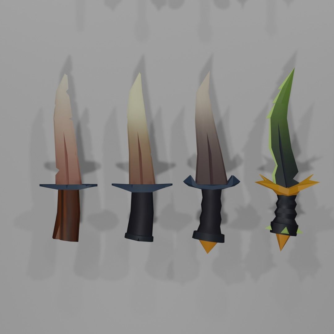 3D model Low Poly Melee Weapons VR / AR / low-poly | CGTrader