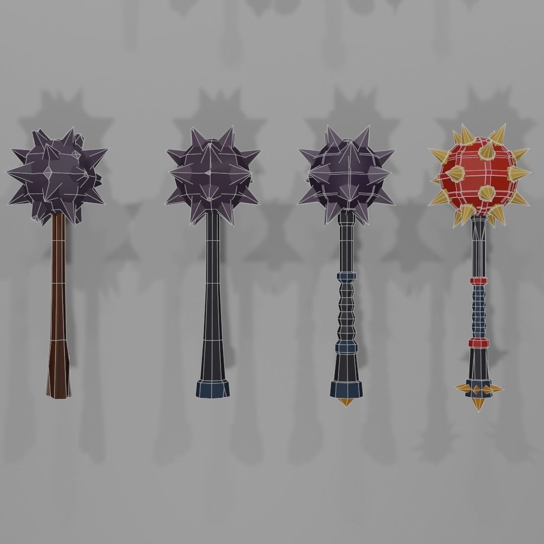 3D model Low Poly Melee Weapons VR / AR / low-poly | CGTrader