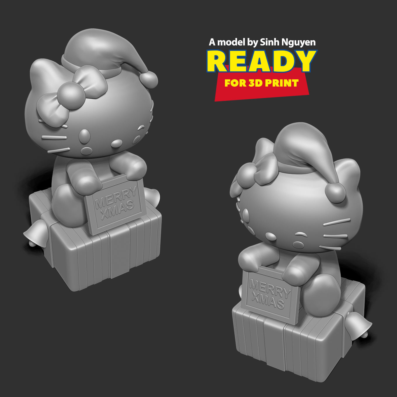 Hello Kitty - Merry Christmas 3D model 3D printable | CGTrader