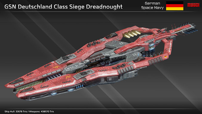 3D model GSN Deutschland Class Siege Dreadnought VR / AR / low-poly ...