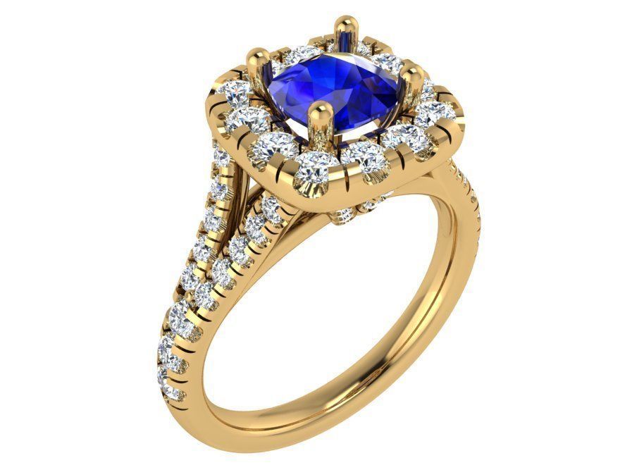 Oval Sapphire Openwork ring 3073 3D print model 3D model 3D printable | CGTrader