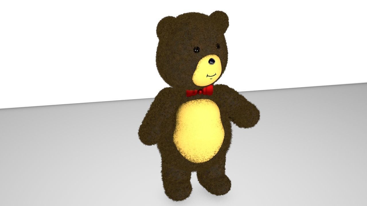 Fuzzy Teddy Bear 3D model animated | CGTrader