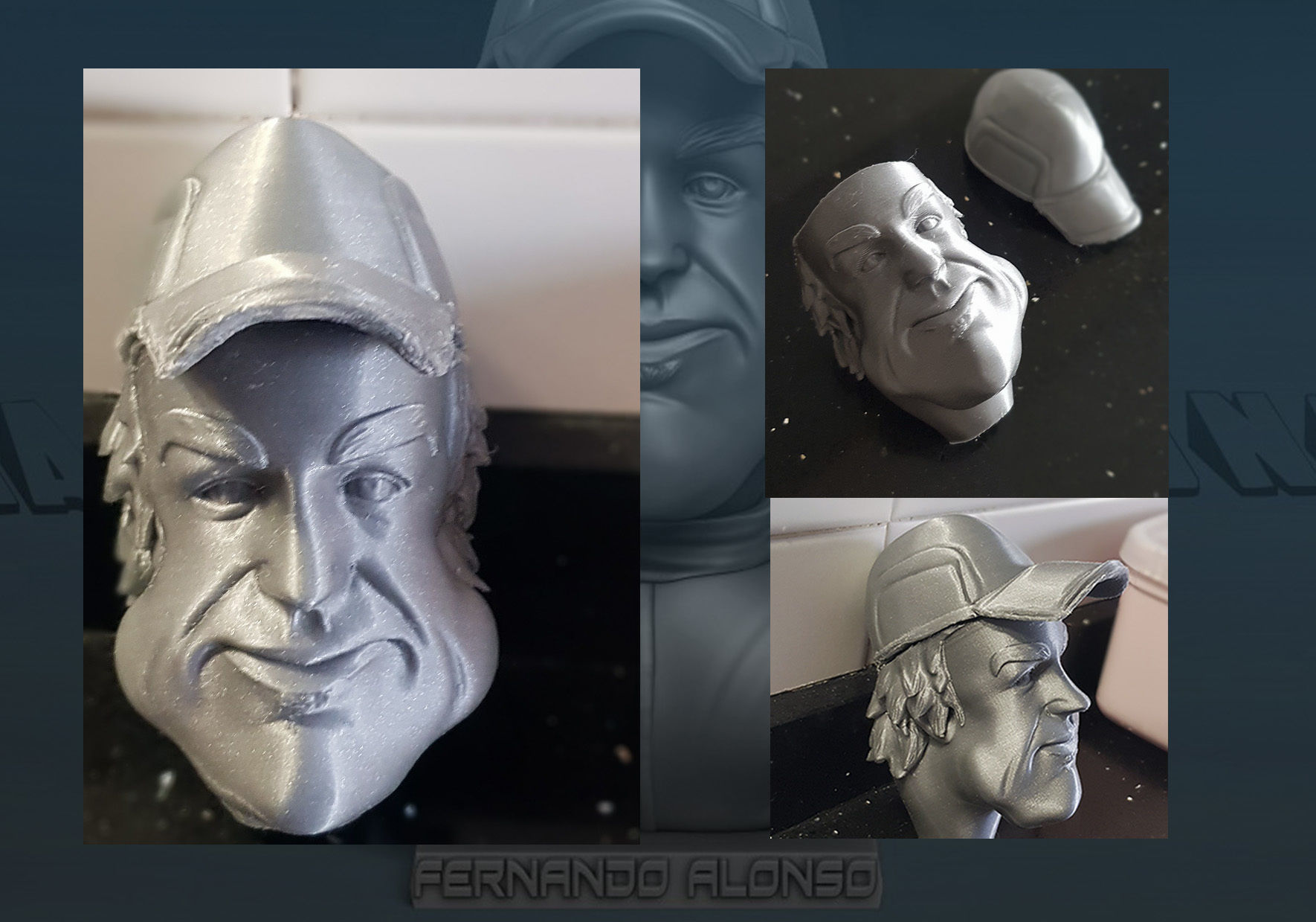 Fernando Alonso Busto Caricatura 3D 3D model 3D printable | CGTrader