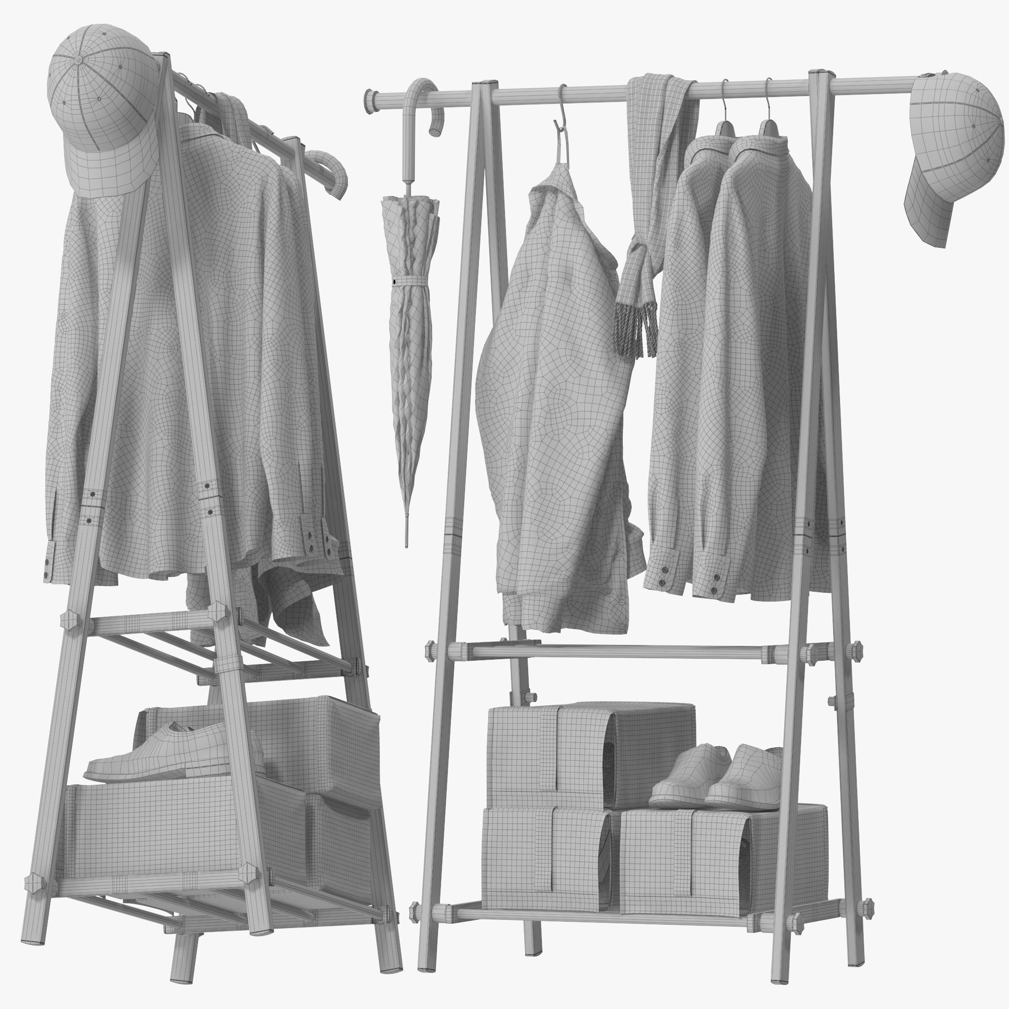 HOMCOM Minimalist Clothes Rack Hanger 3D model | CGTrader